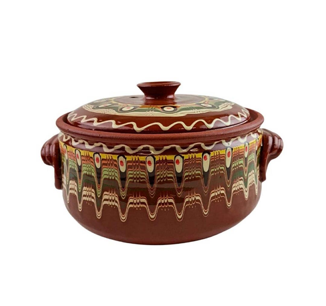 Handmade Ceramic Cooking Pot With Lid – Bulgarian Troyan Pottery, 2L - Etsy