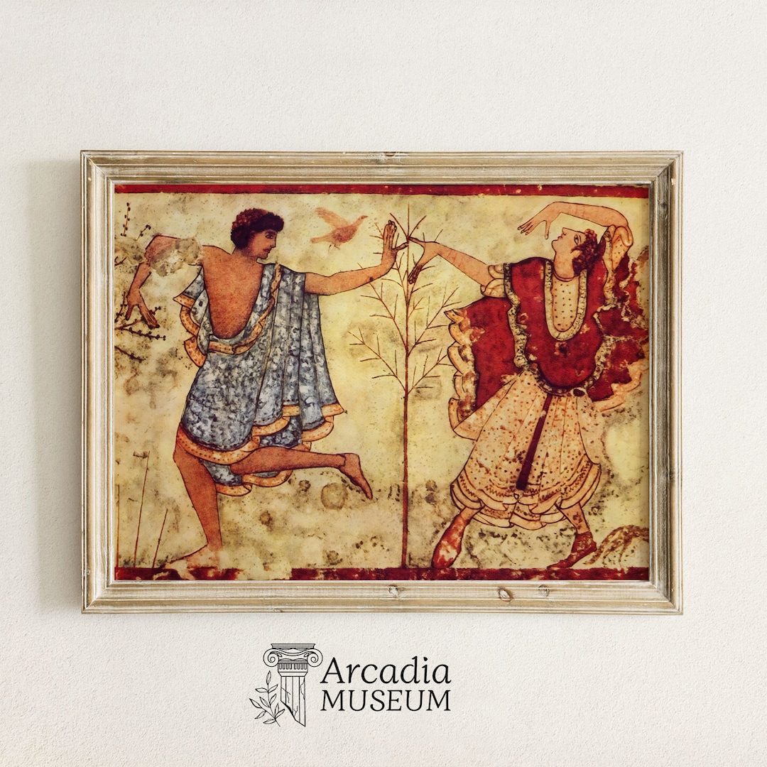 Gay Men Antique Art, Etruscan Fresco, Two Queer Dancers Poster, Gay Marriage Gift - Etsy