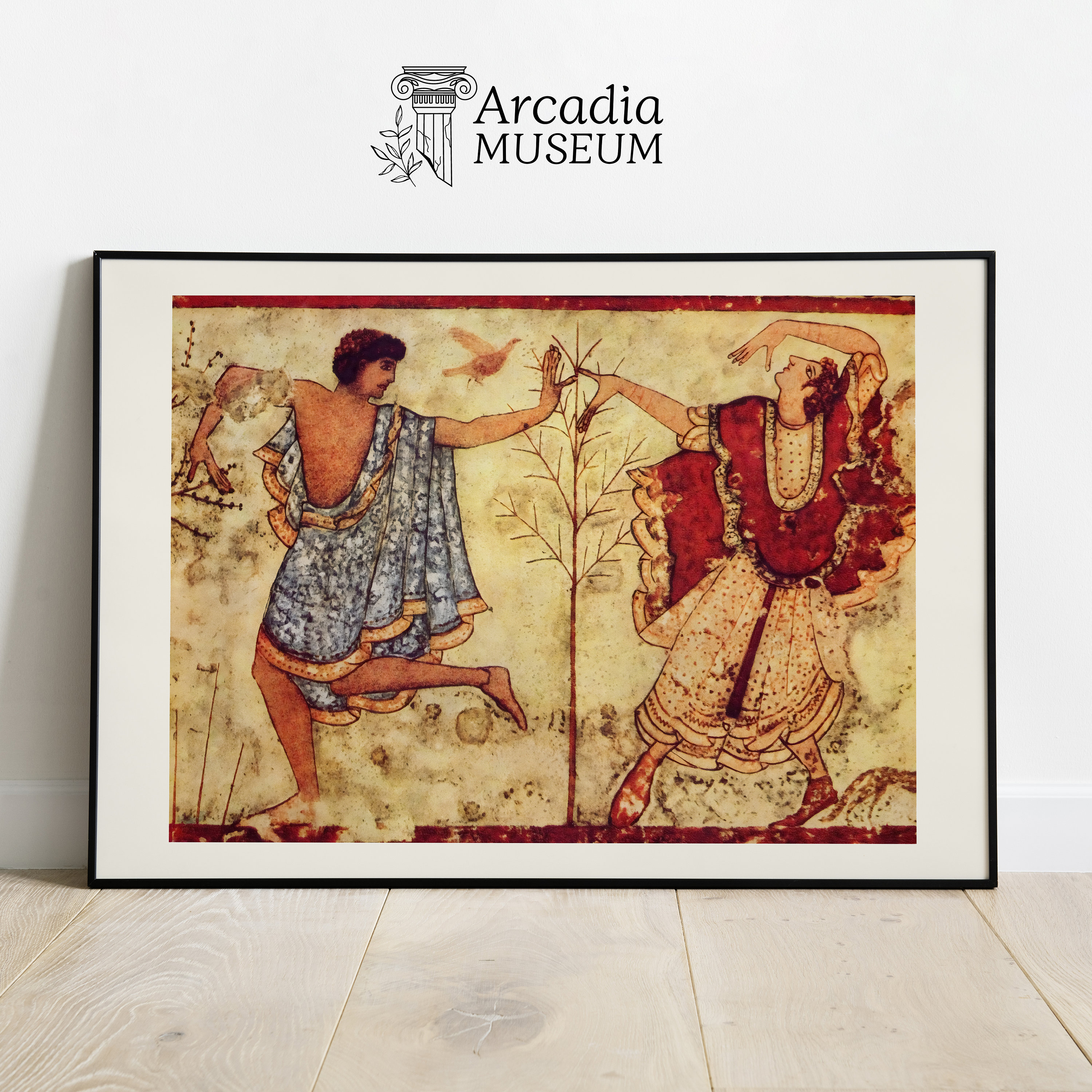 Gay Men Antique Art, Etruscan Fresco, Two Queer Dancers Poster, Gay ...