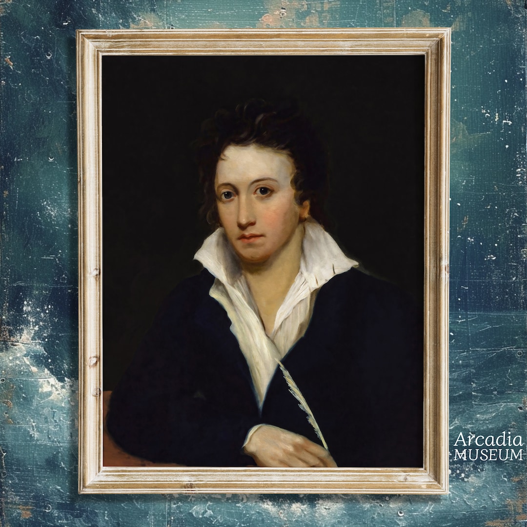 Percy Bysshe Shelley Print, Large Poster, Romantic Poet Portrait ...