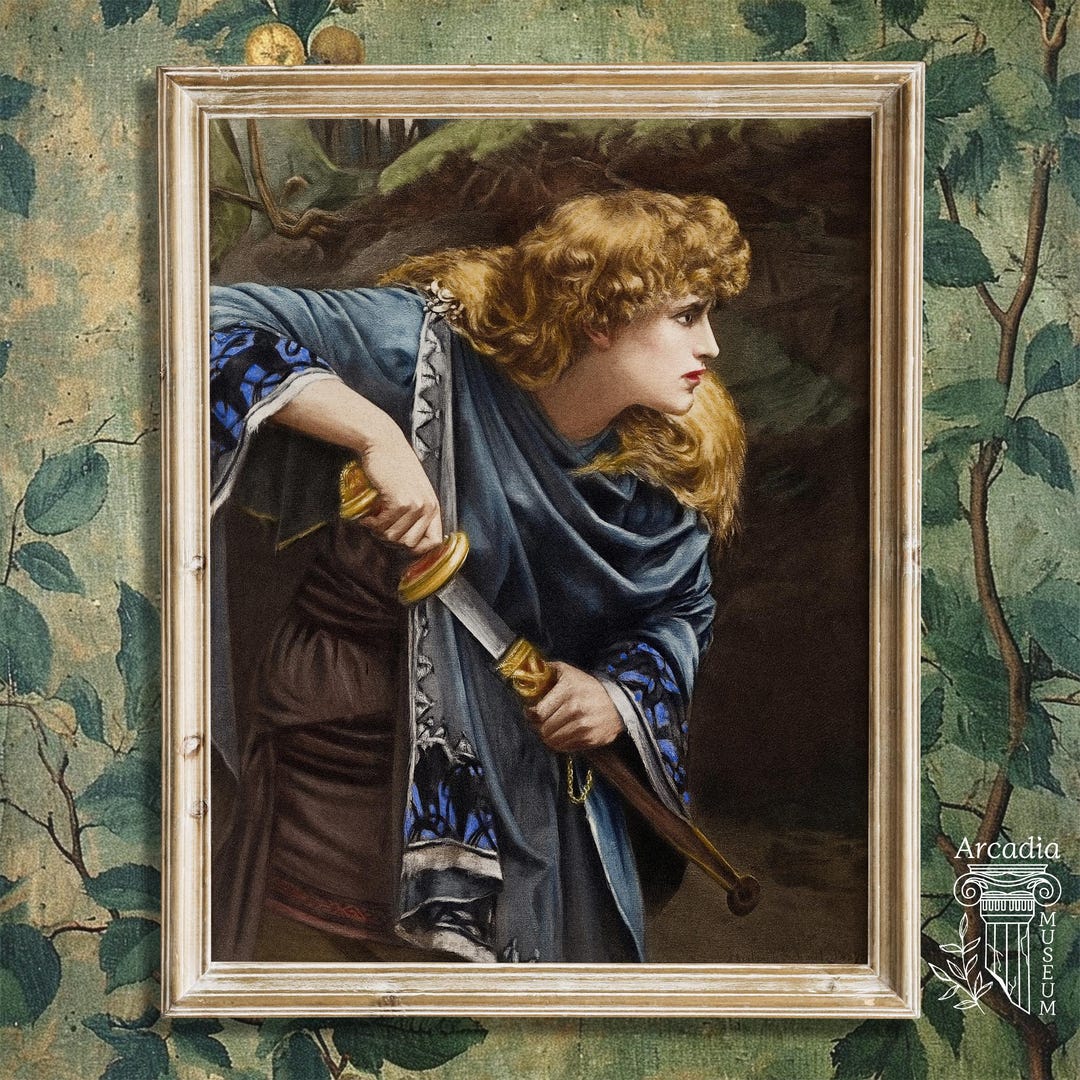 Imogen, Herbert Schmalz Giclée Poster, Female Warrior Print, Vintage ...