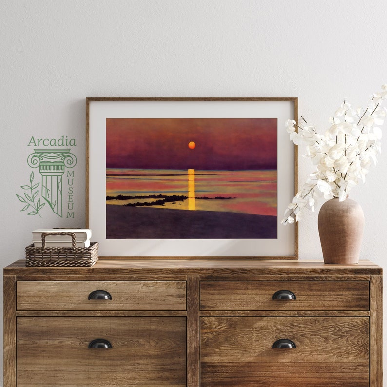 Sea Sunset by Felix Vallotton Print, Colourful Sunset Landscape Poster ...