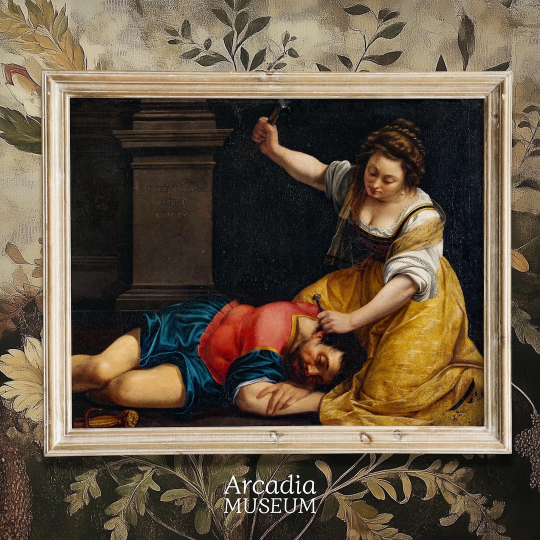 Jael and Sisera by Artemisia Gentileschi Art Print, Feminist Painting ...
