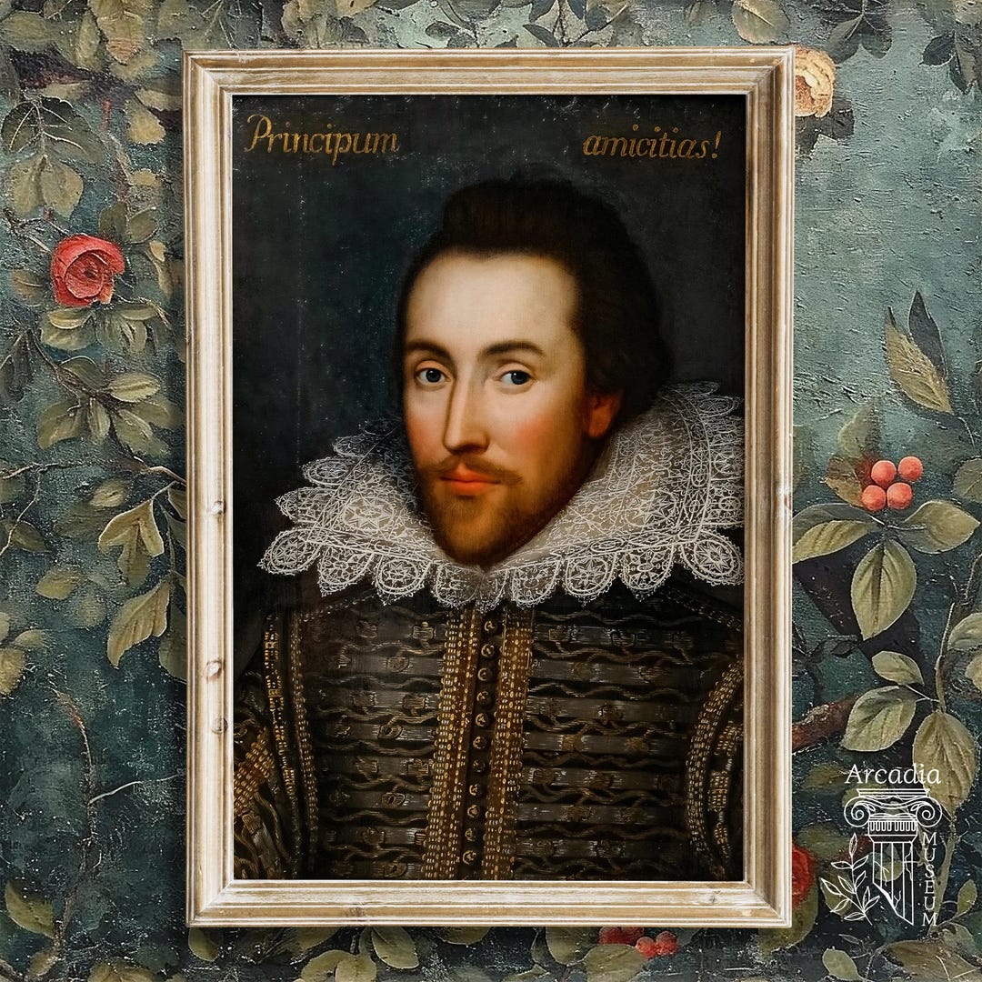 Shakespeare Portrait Poster, Literature Gift, Dark Academia Home Decor ...