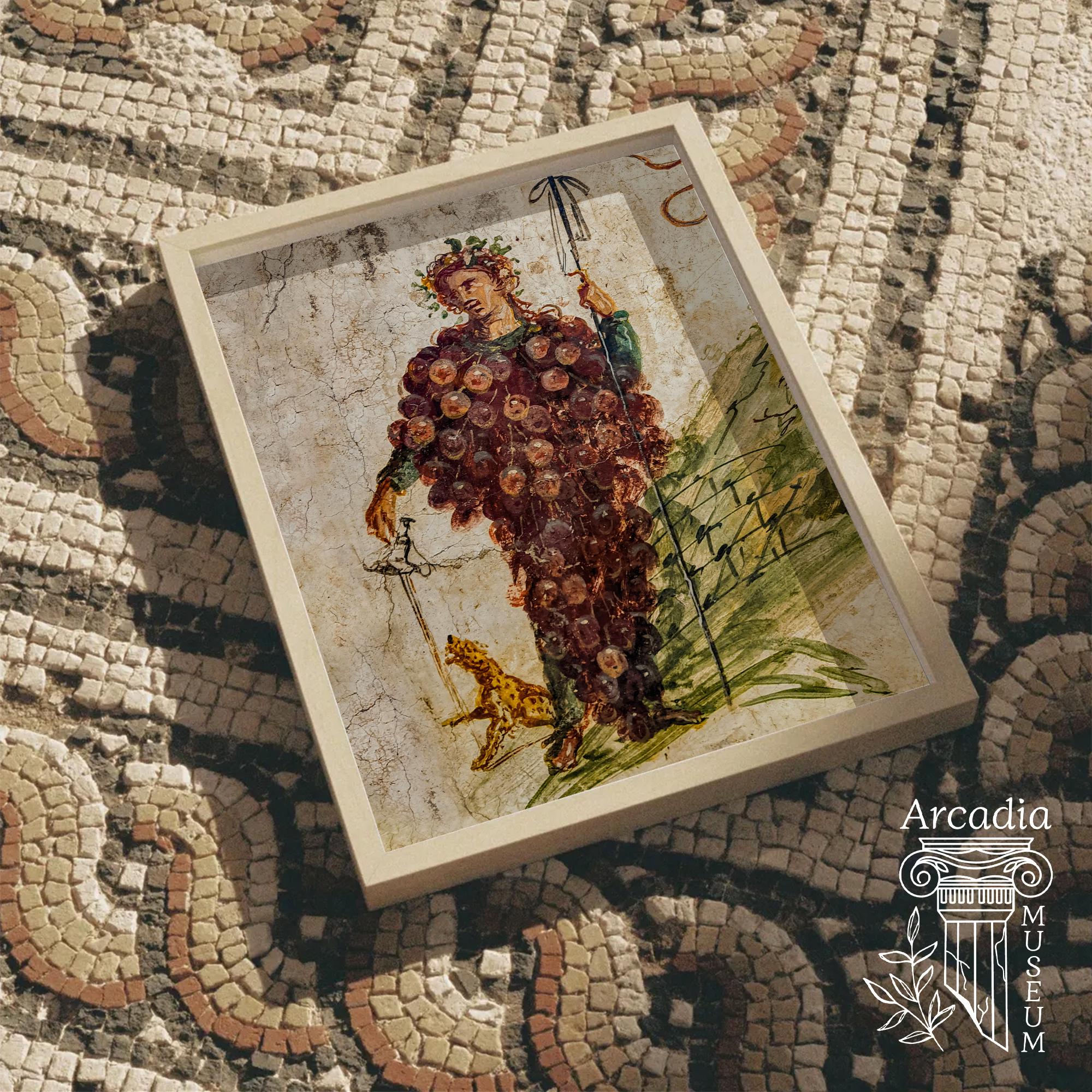 Bacchus God of Wine Print, Pompeii Fresco Poster, Dionysus as A Grape ...