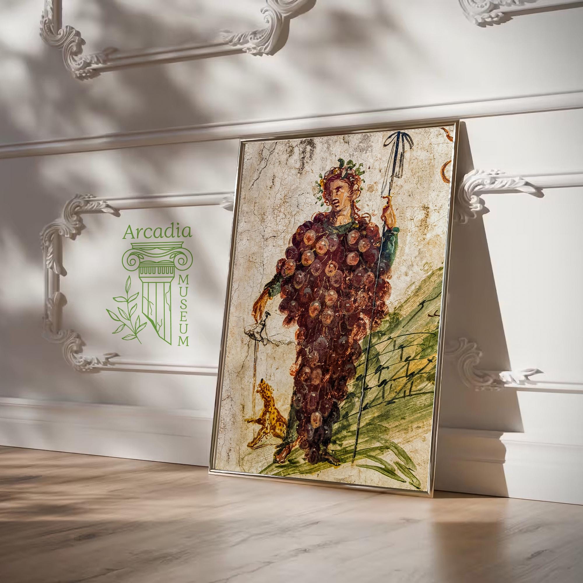 Bacchus God of Wine Print, Pompeii Fresco Poster, Dionysus as A Grape ...