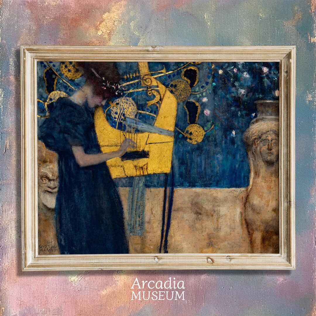 The Music by Klimt, Die Musik, Large Poster, Gustav Klimt, Art Print ...