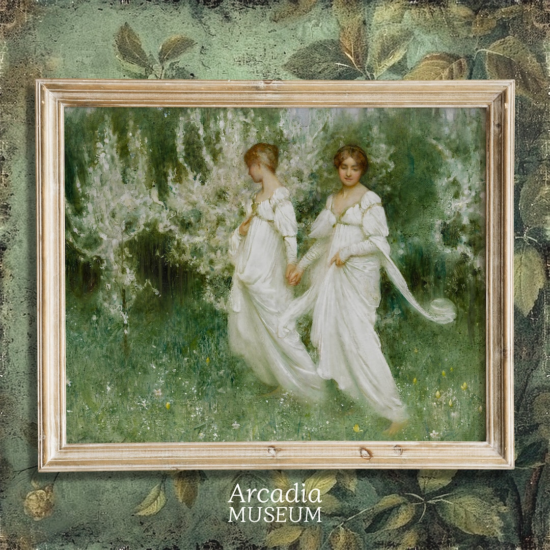 Sapphic Art Print, Women in Nature Poster, Lesbian Couple Wall Art, Wlw ...