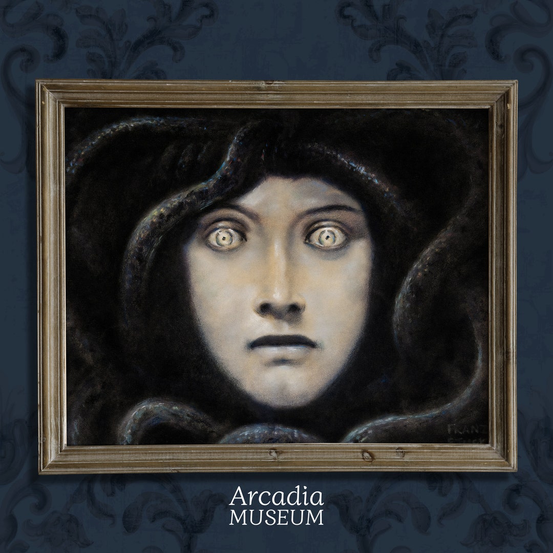 Medusa by Franz Von Stuck, Large Poster, Femme Fatale, Dark Academia ...