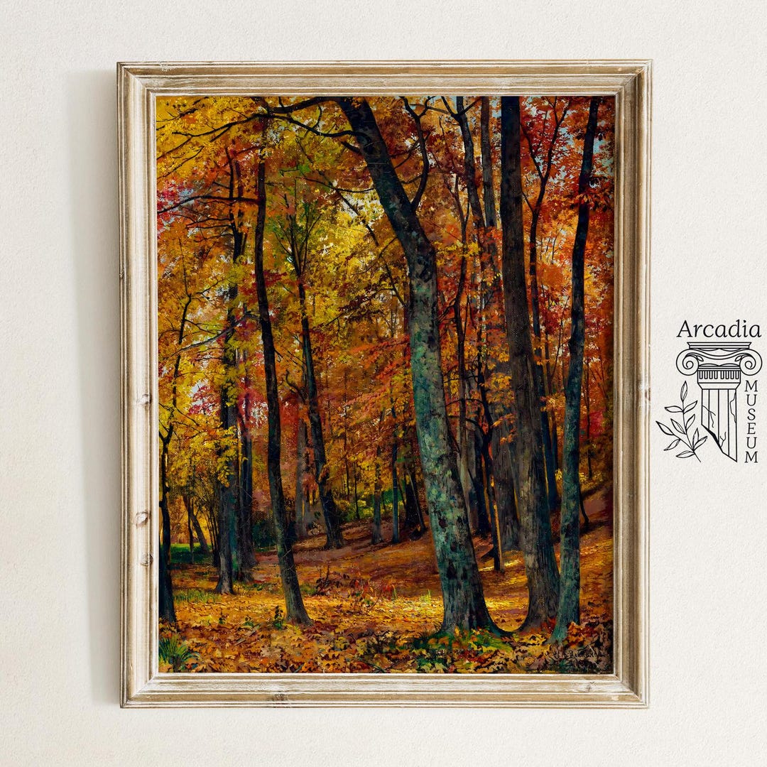 Autumn Forest Print, Fall Landscape Poster, William Trost Richards ...