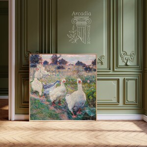 Geese Cottagecore Wall Art, Farmhouse Goose Art Print, Cottage Garden ...