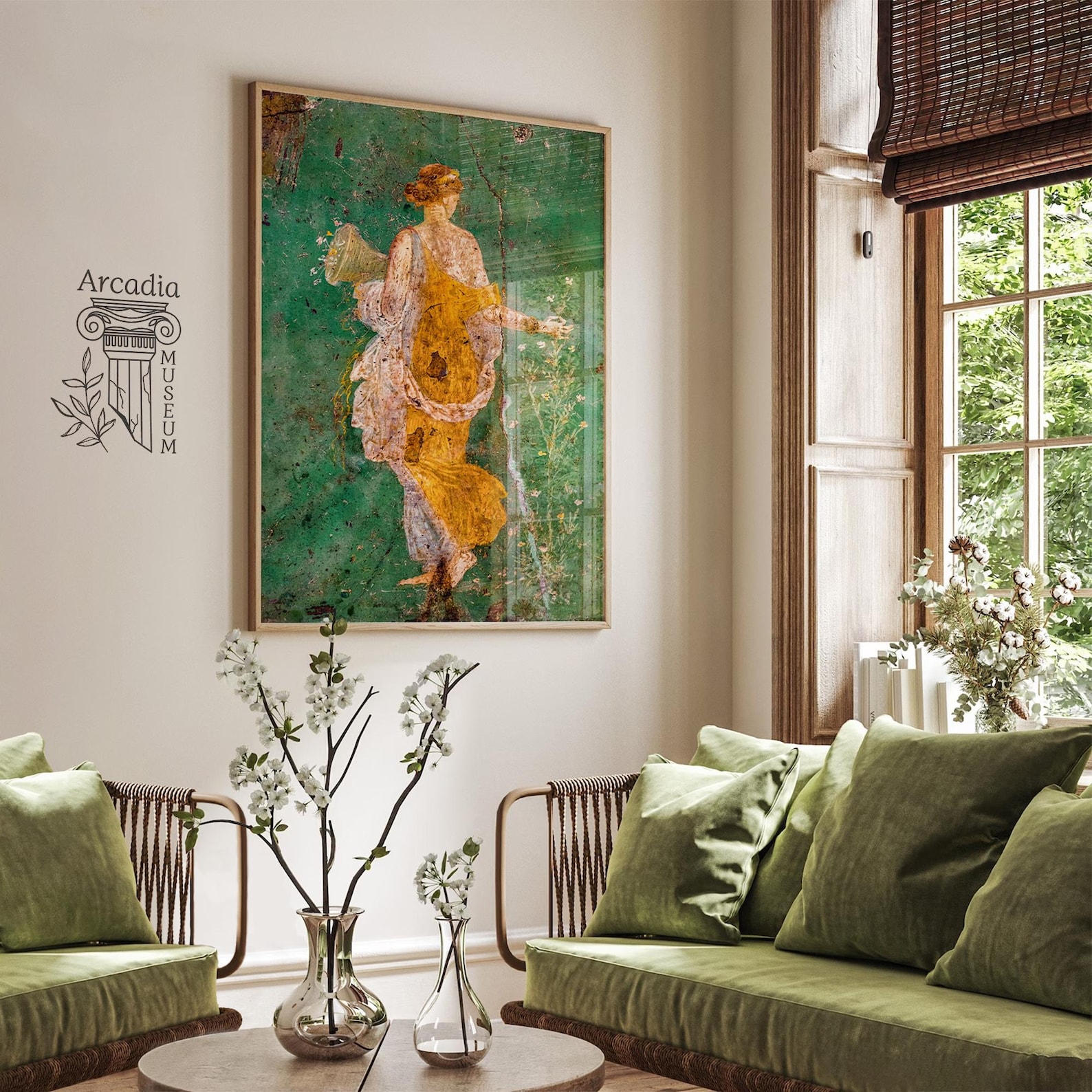 Goddess Flora Fresco, Pompeian Wall Painting, Persephone Art Print ...