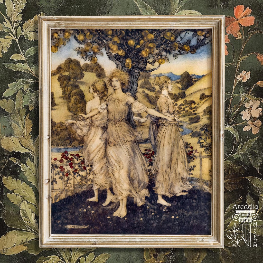Arthur Rackham Art Print, All Amidst the Gardens Fair of Hesperus ...