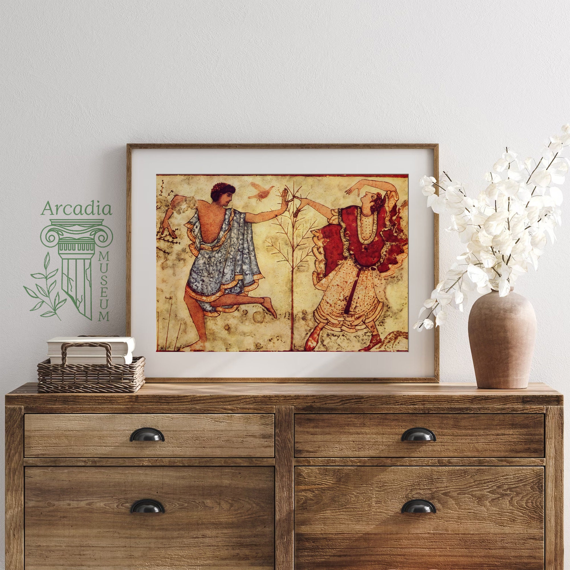 Gay Men Antique Art, Etruscan Fresco, Two Queer Dancers Poster, Gay ...