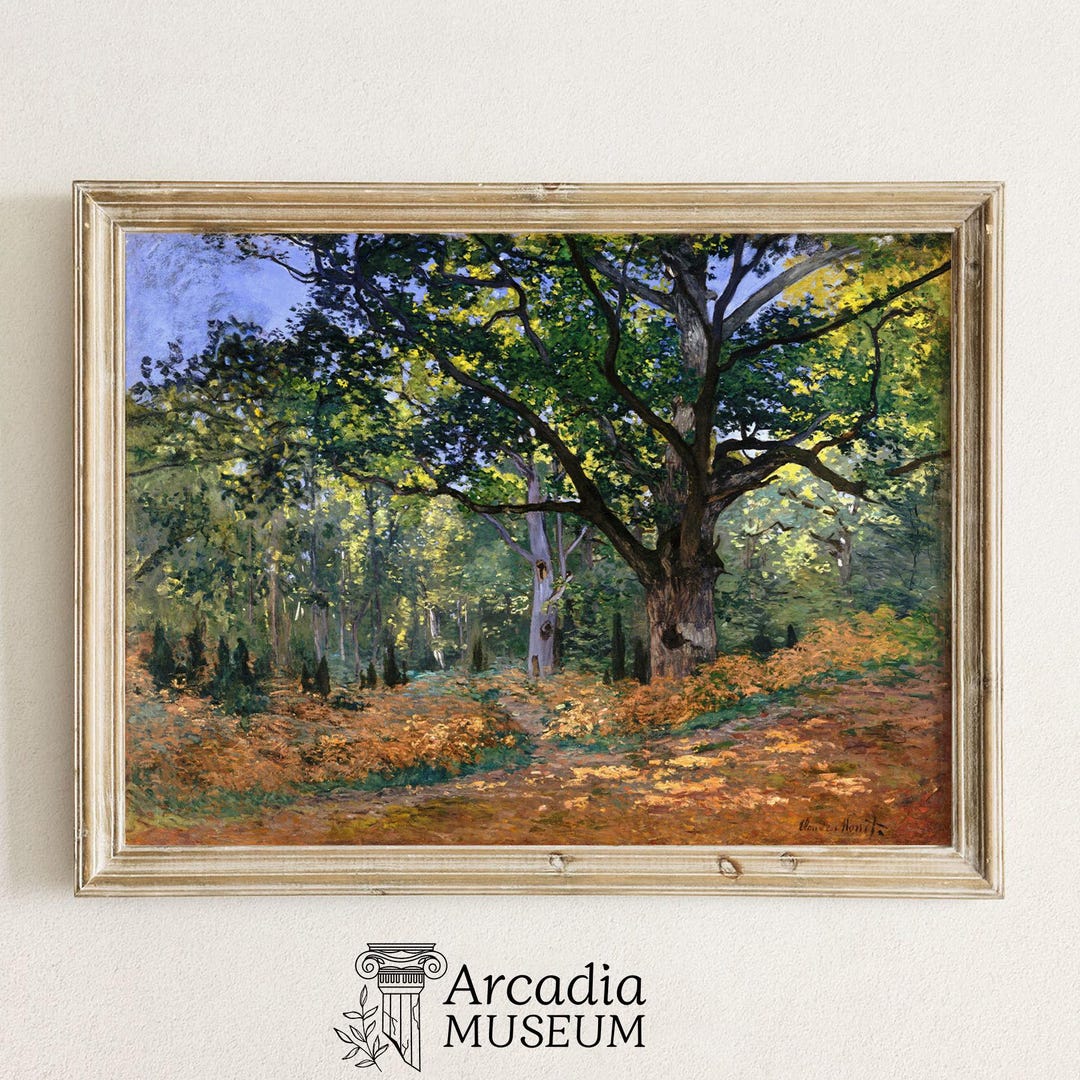 The Bodmer Oak, Fontainebleau Forest by Claude Monet Poster, Trees ...
