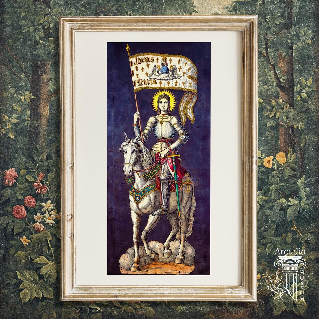 Joan of Arc Poster, Feminist Print, Vintage Portrait, Female Warrior - Etsy