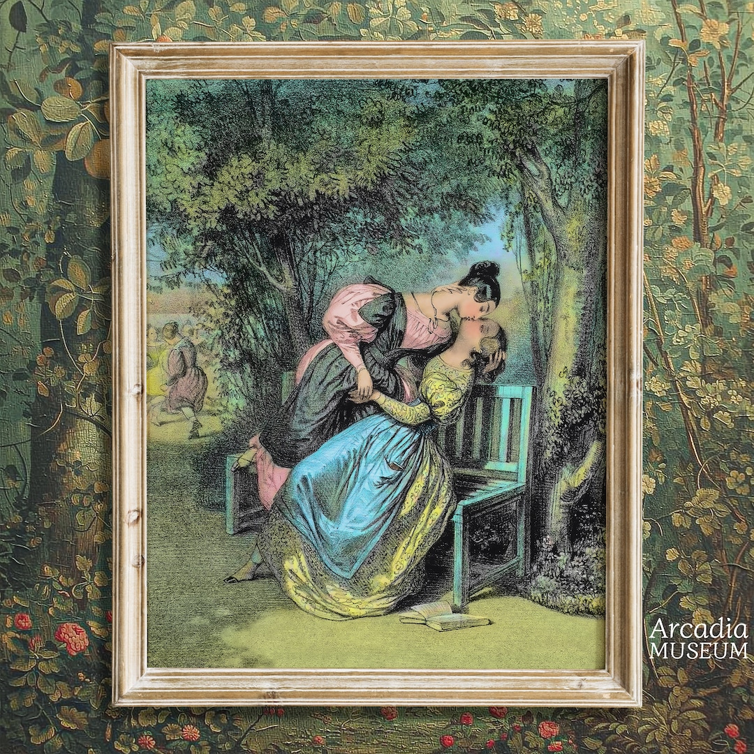 Lesbian Wall Art Print, Sapphic Poster, Lesbians Kissing, Girls Love ...