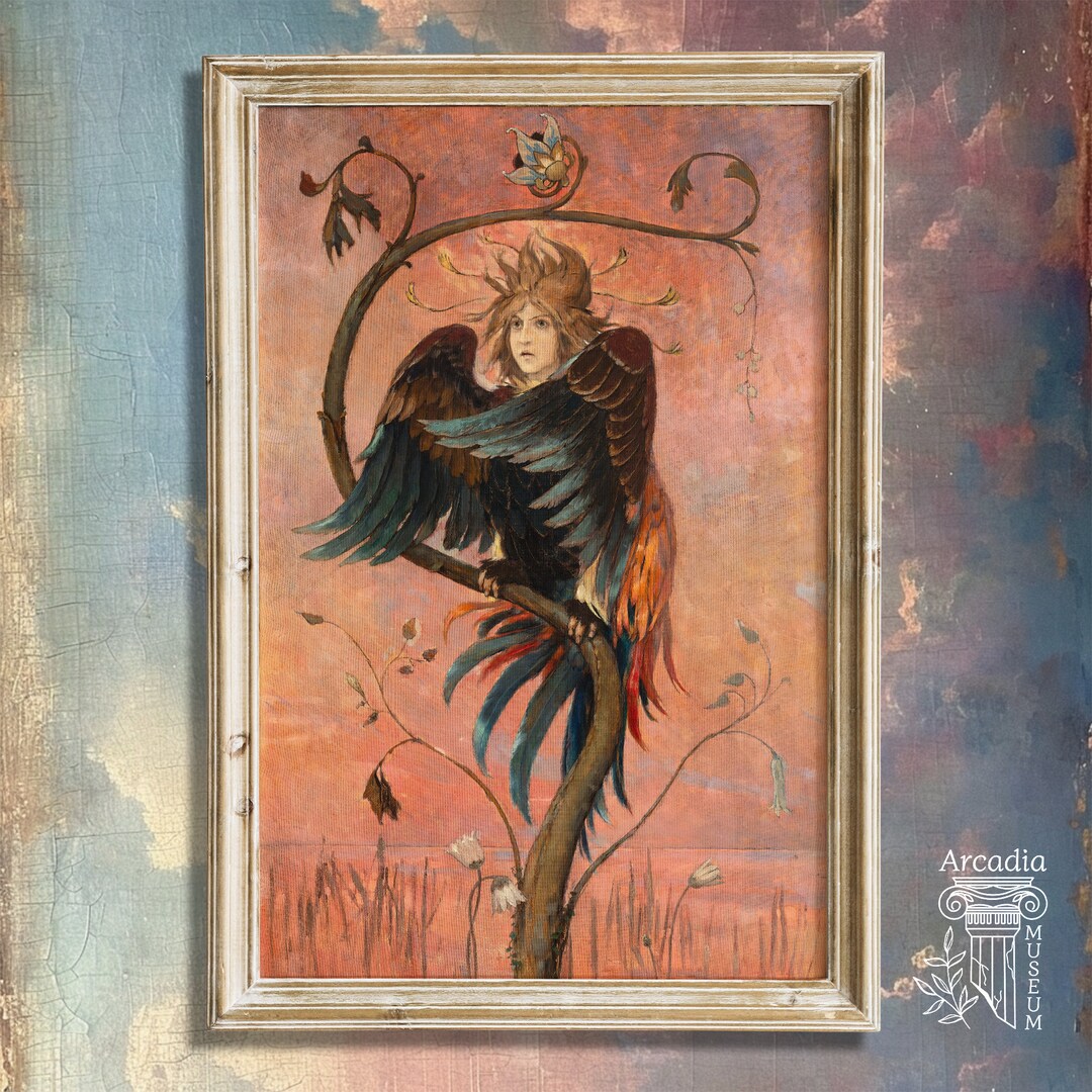 Gamayun Print, Russian Folklore Poster, Siren Mythology, Vintage ...
