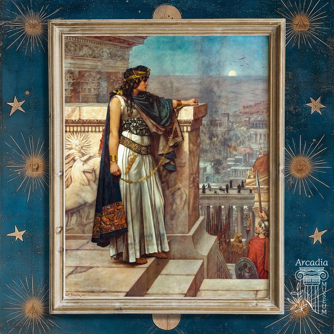 Zenobia's Last Look on Palmyra, Herbert Schmalz Painting, Ancient Queen ...