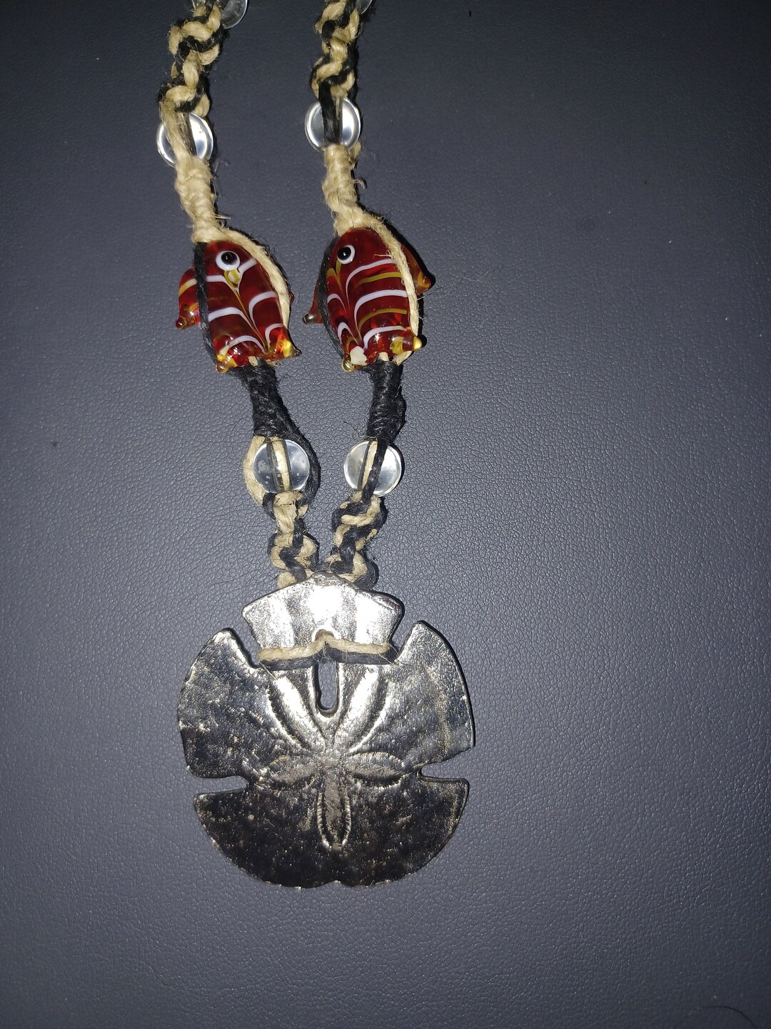 Sand Dollar and Clown Fish Hemp Necklace - Etsy