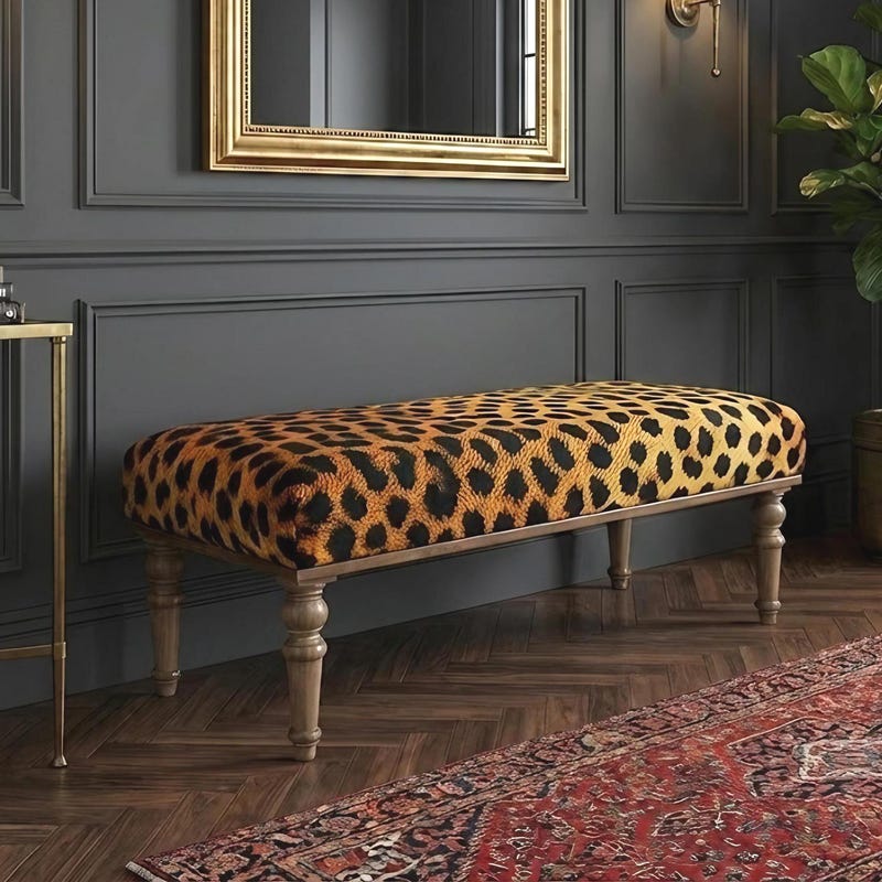 Leopard Bench - Etsy