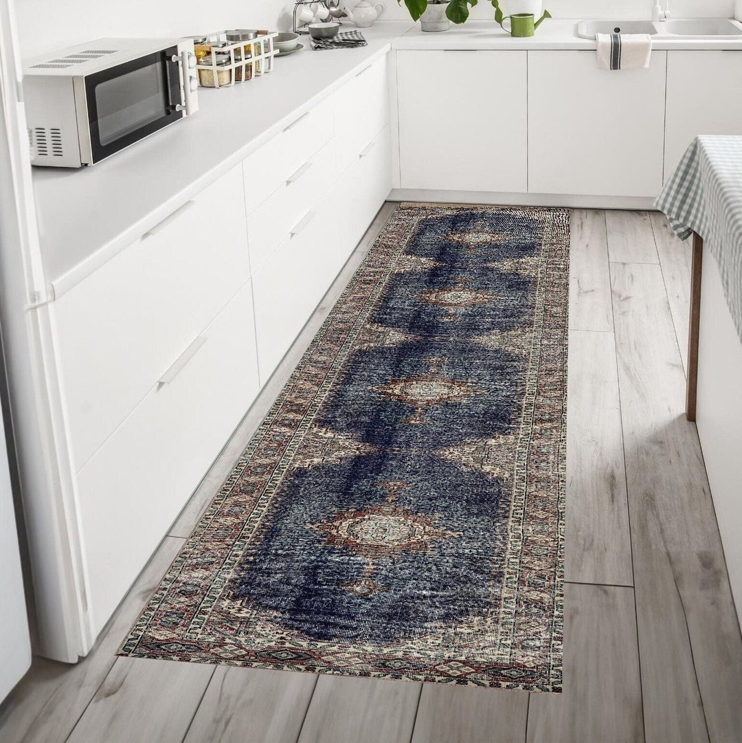 Blue Turkish Runner Rug 2x11 2x8 2x9 3x11 3x12, Boho Farmhouse Kitchen ...