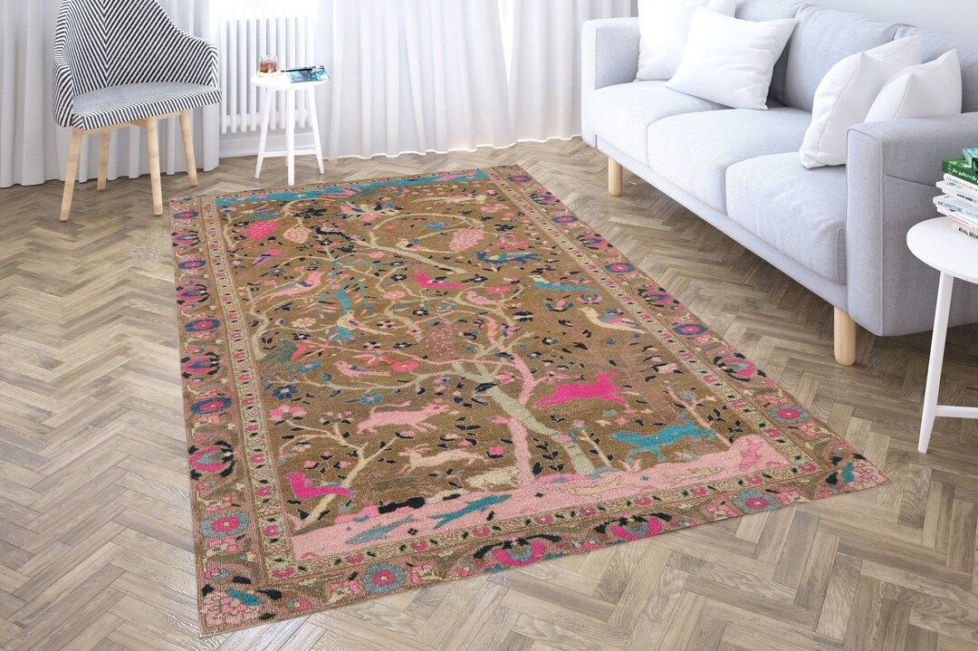 Animal Print Rug 6x9, Persian Area Rug 4x6, Moroccan Rug, Kitchen Rug ...