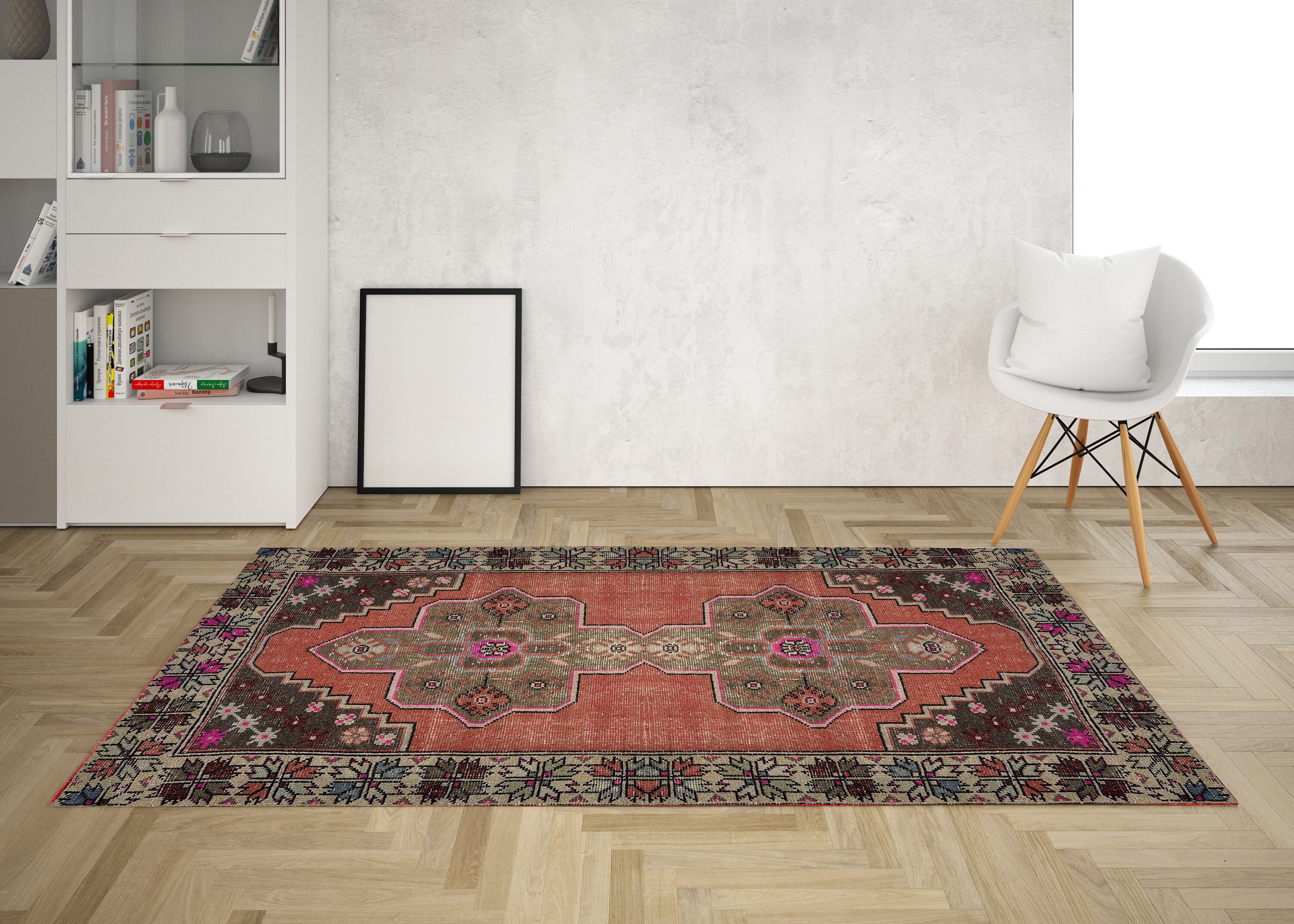 Bohemian Runner Rug, 2x9 Pink Green Runner Rug, Vintage Hallway Runners ...