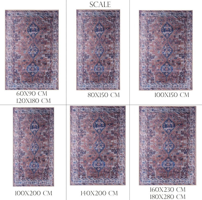 Persian Area Rug 5x8, Farmhouse Rug 4x6, Brown Livingroom Rug 5x7 ...