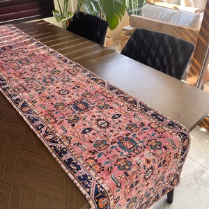 Rug Style Table Runner, Pink Table Runner, Table Runner for Dining Room ...
