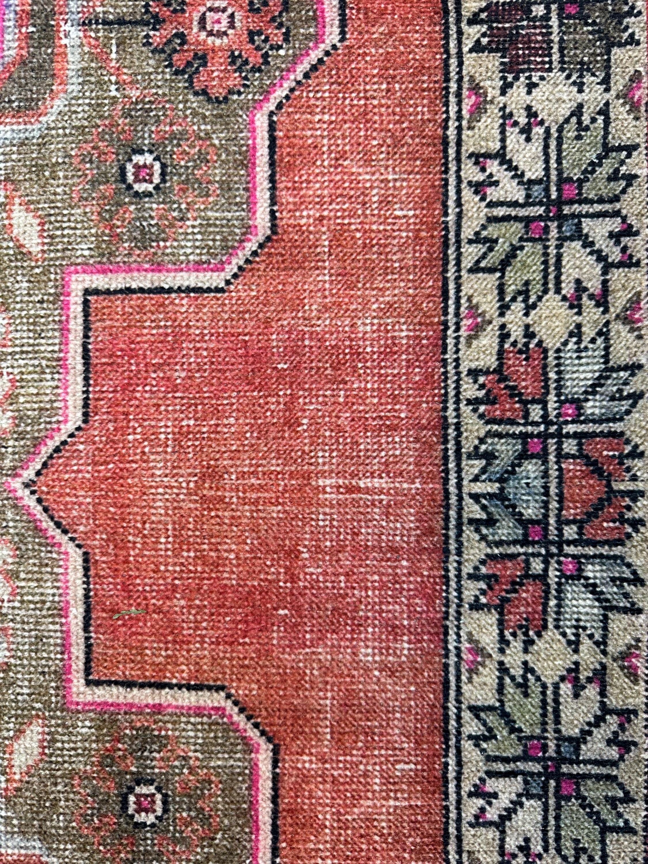 Bohemian Runner Rug, 2x9 Pink Green Runner Rug, Vintage Hallway Runners ...