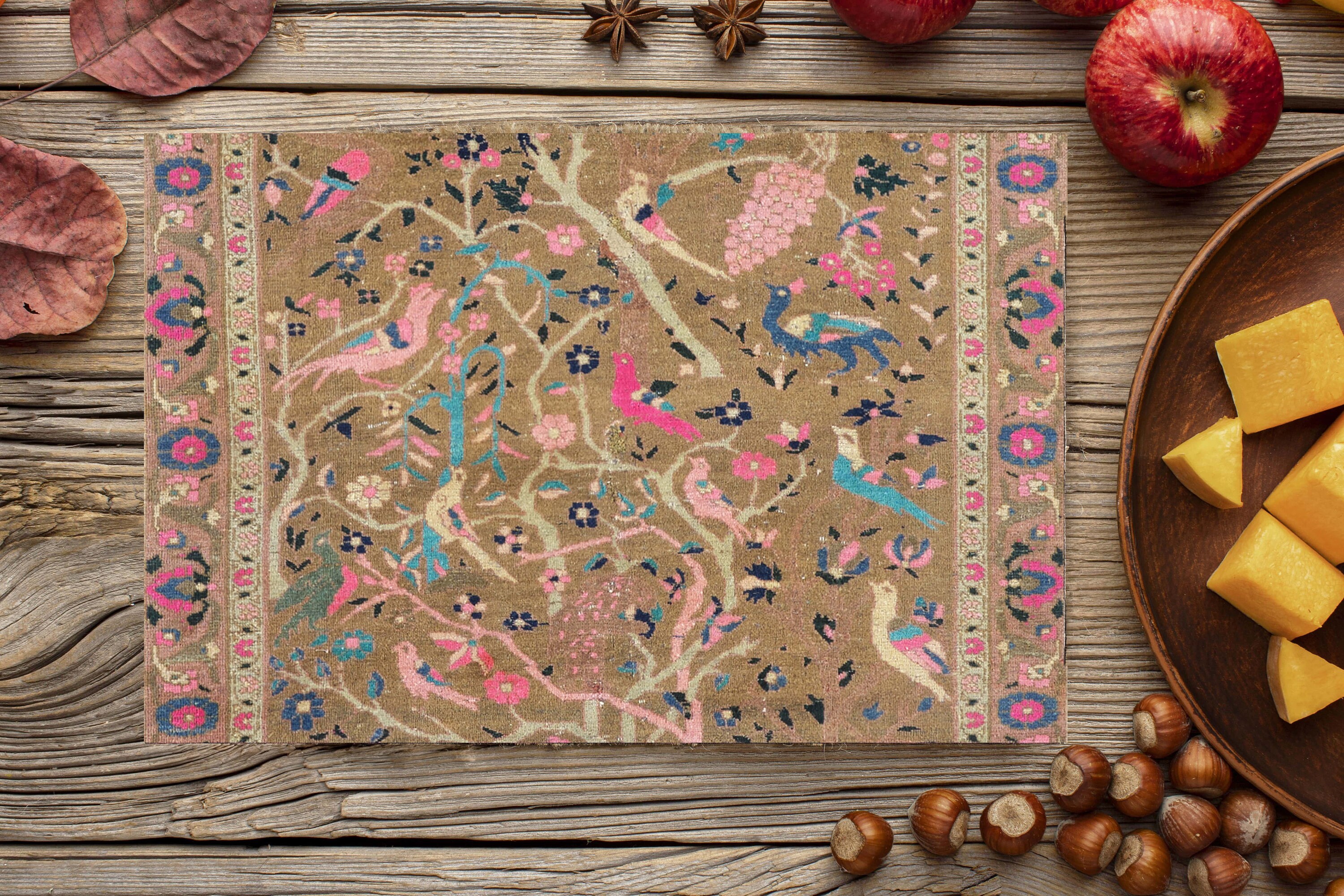 Rug Design Placemat 12x18", Boho Kitchen Dining Table Placemat, Turkish ...