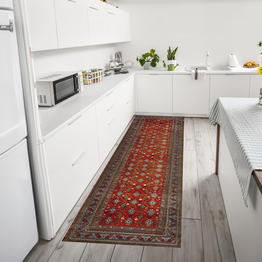 Bohemian Orange Runner Rug 2x8 3x9 2x10 3x12, Washable Turkish Runner ...