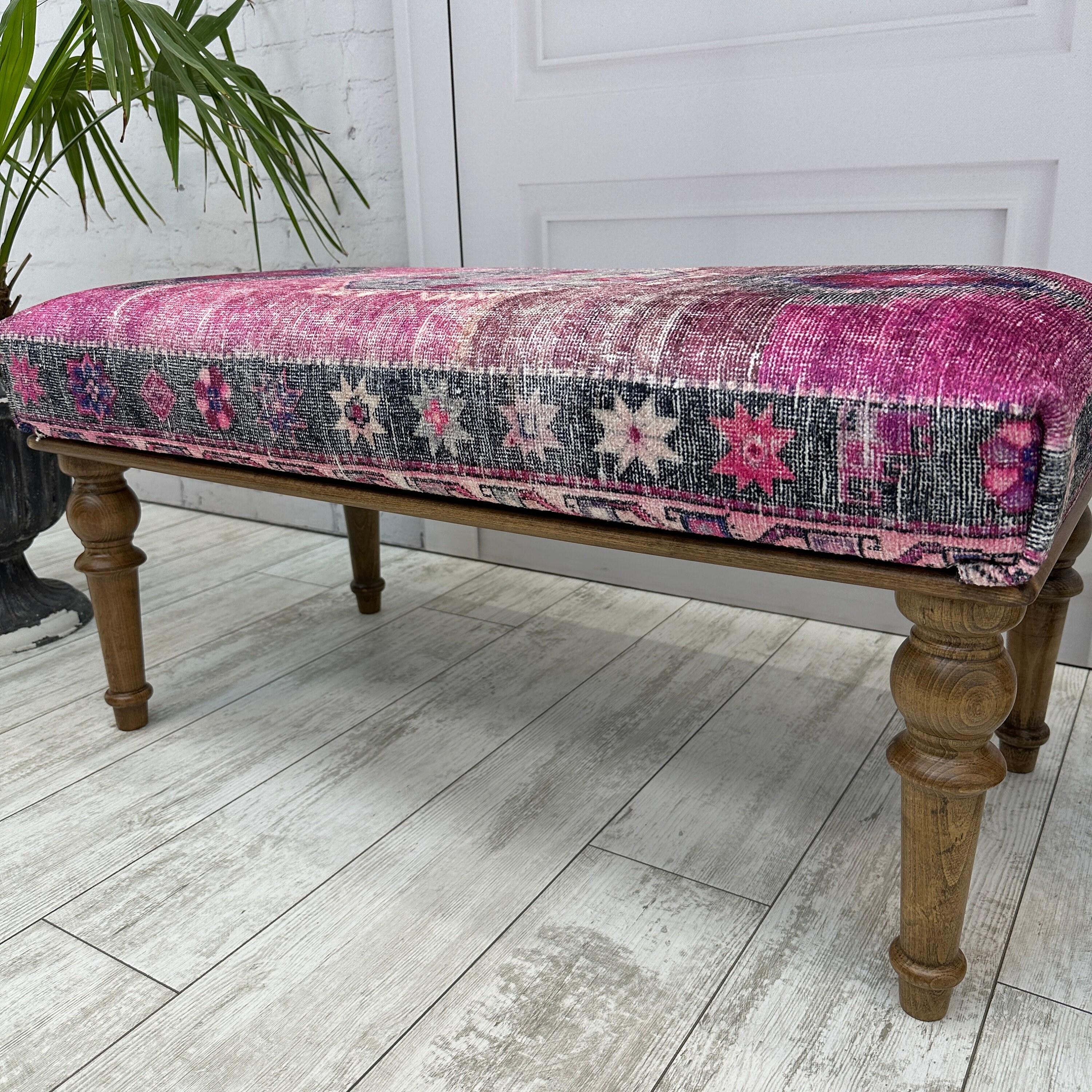 Pink Vintage Piano Bench, 18x18x36