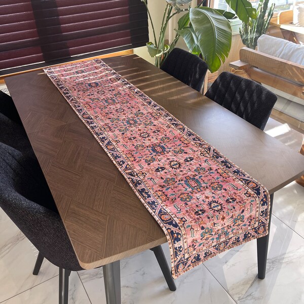 Pink Table Runner - Etsy