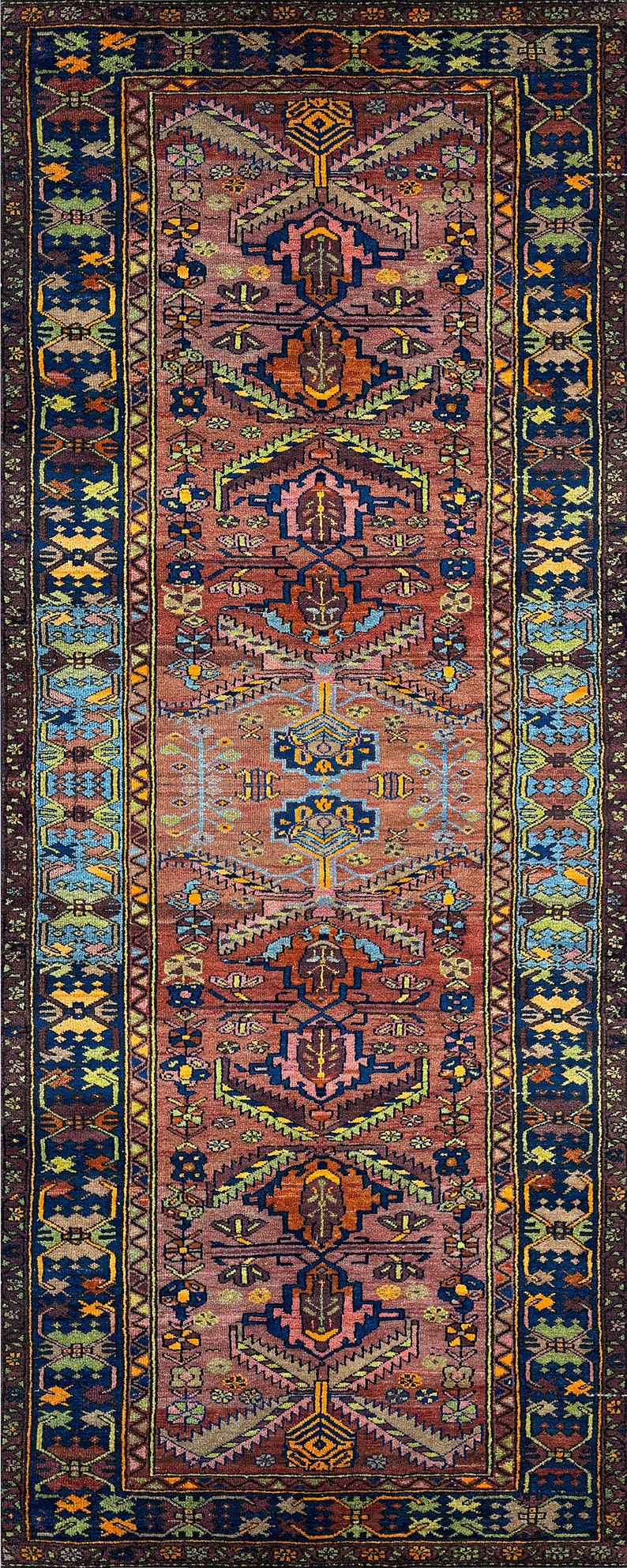 Boho Geometric Runner Rug 2x10, Pink Persian Runner Rug 3x12, Kitchen ...