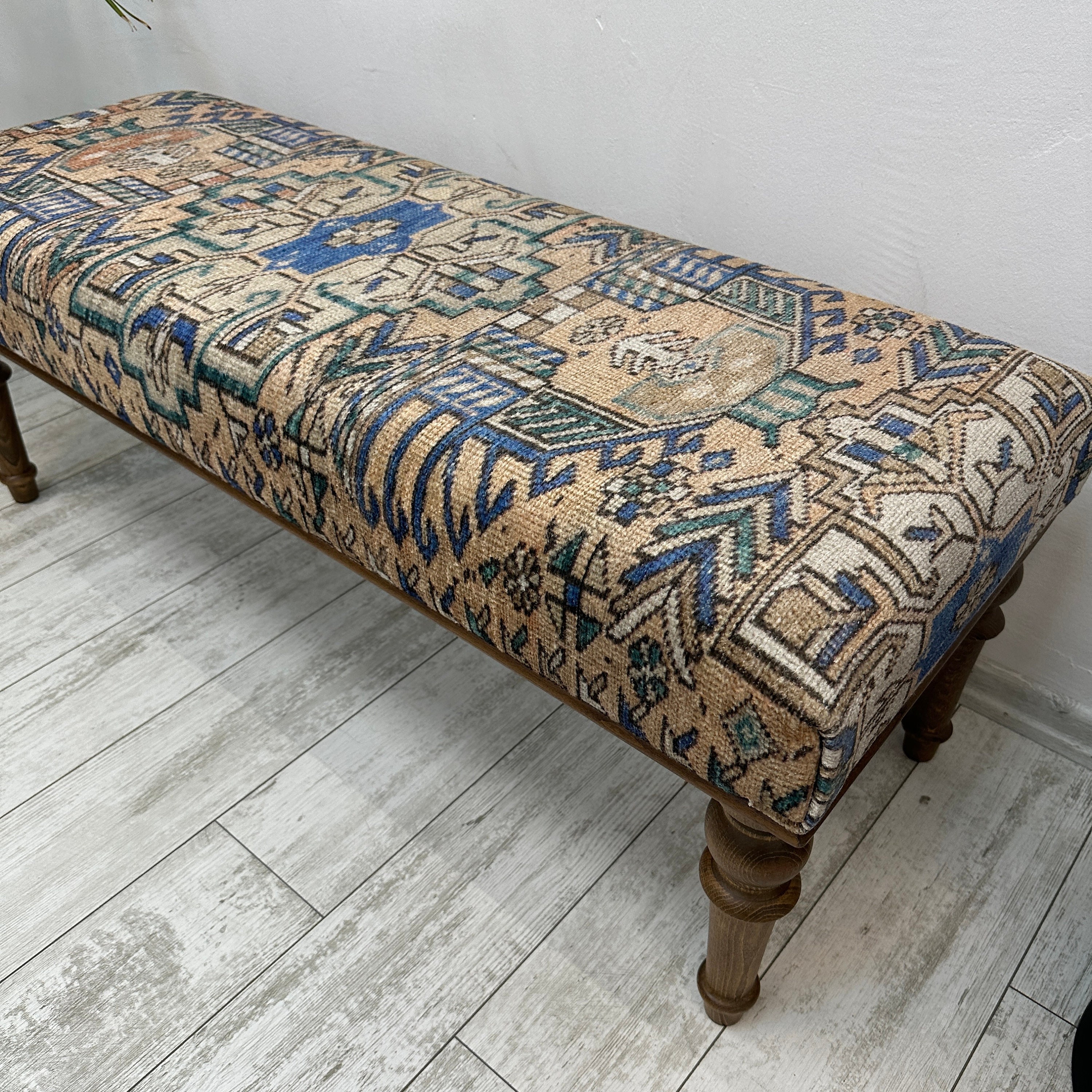 Rug Bench, Handmade Dining Table Bench, Turkish Rug Long Bedroom ...