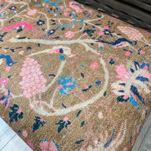 Animal Print Ottoman Bench 18x36", Kilim Rug Upholstered Footstool ...