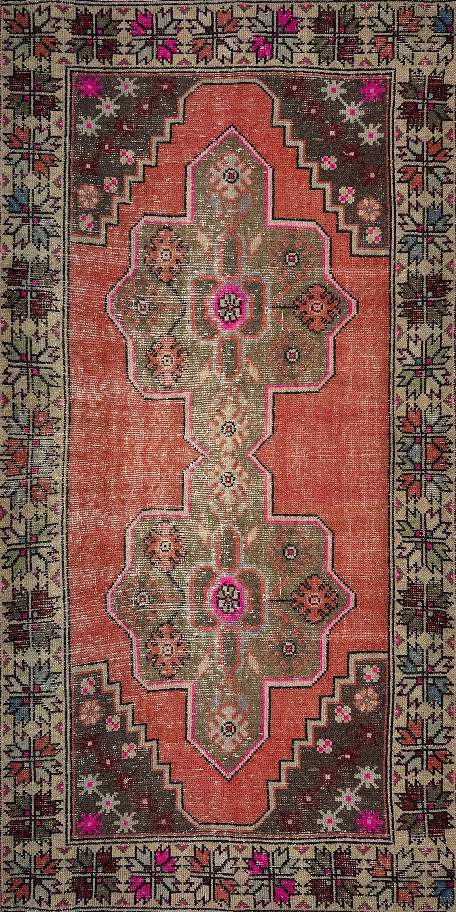 Bohemian Runner Rug, 2x9 Pink Green Runner Rug, Vintage Hallway Runners ...