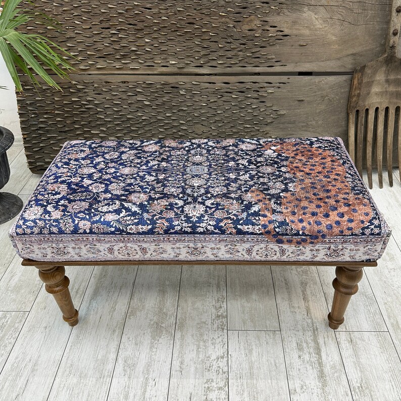 Leopard Design Ottoman Bench Animal Print Bench Piano Bench - Etsy