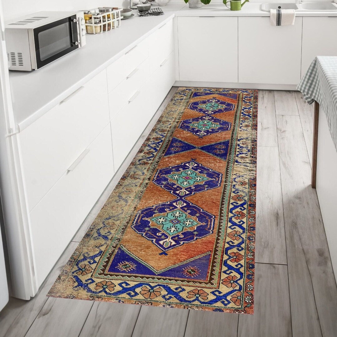 Orange Bohemian Runner Rug 2x9 3x9 2x11 3x12, Hallway Kitchen Stair ...