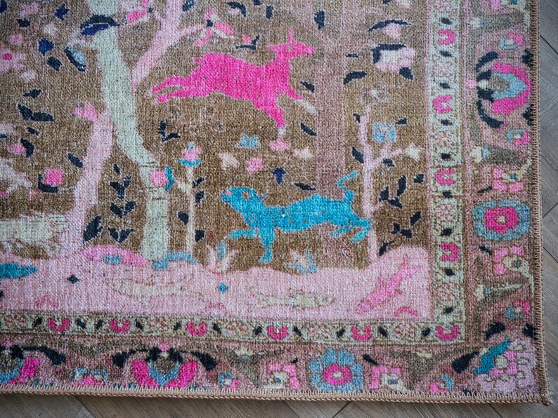 Animal Print Runner Rug, Persian Area Rug 4x6, Entry Hallway Runner Rug ...