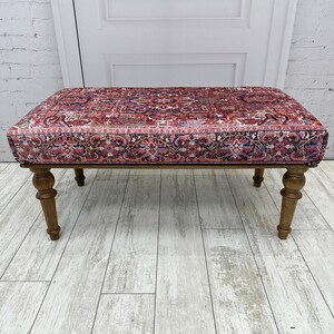 Upholstered Ottoman Bench, Red Rug Bench, Kitchen Dining Table Bench ...