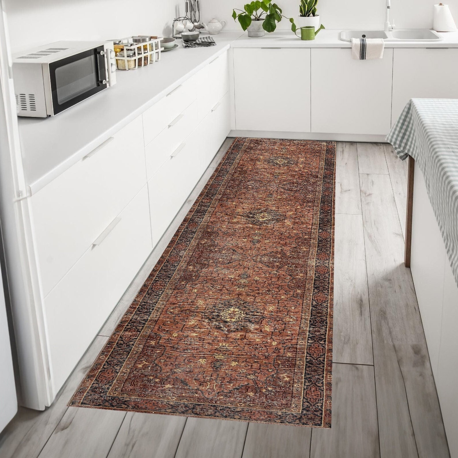 Terracota Boho Kitchen Entryway Hallway Turkish Runner Rug 2x11 3x12 ...