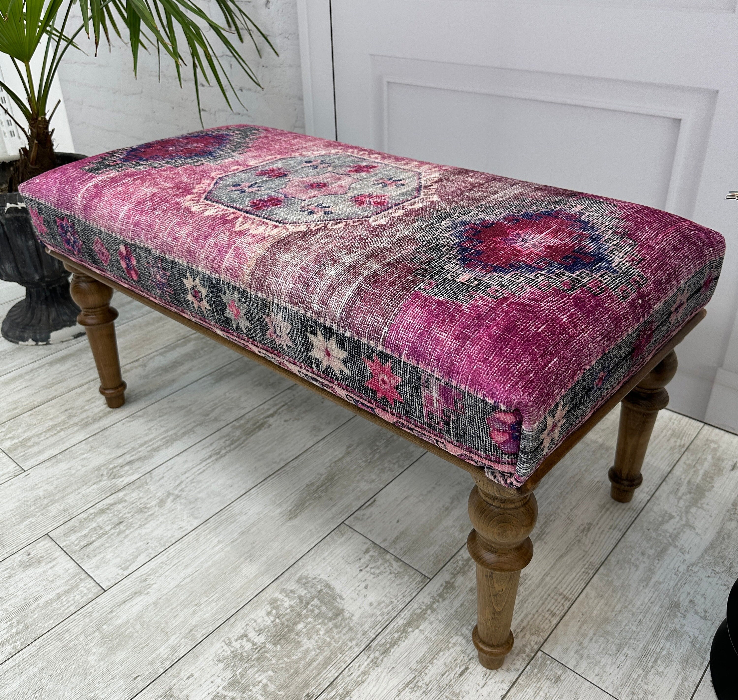 Pink Vintage Piano Bench, 18x18x36