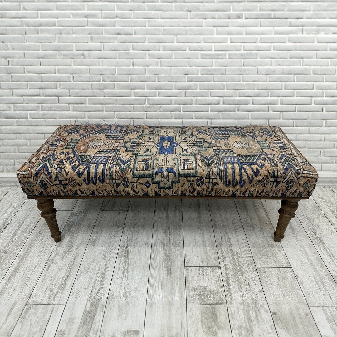 Persian Rug Bench,handmade Dining Table Bench, Turkish Rug Long Bedroom ...