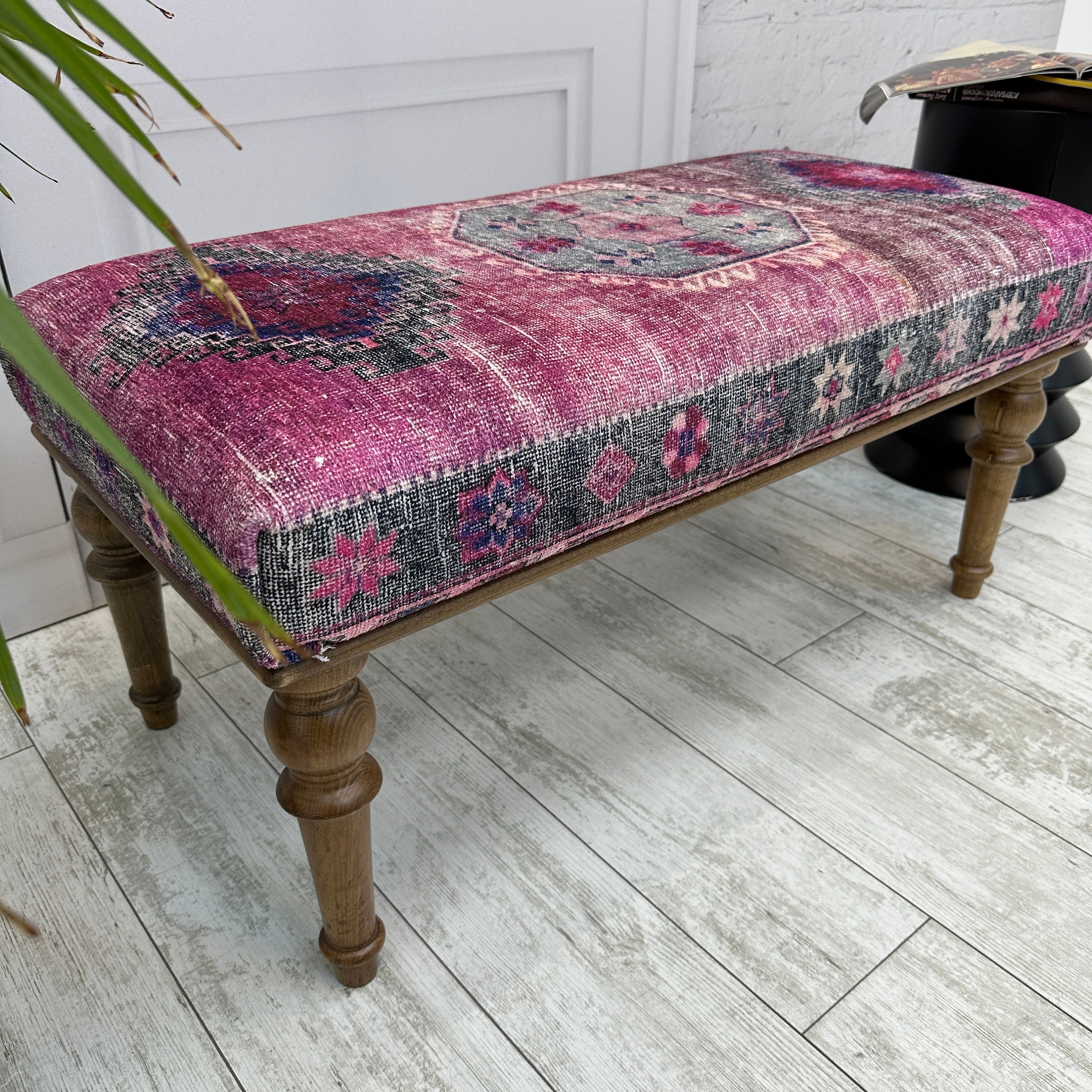 Pink Vintage Piano Bench, 18x18x36