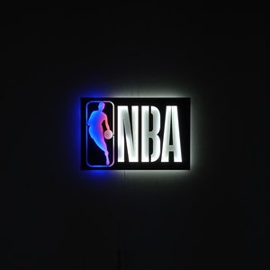 NBA Metal Led Sign, NBA Led Lighted Logo, NBA Led Wall Sign, Sheet ...