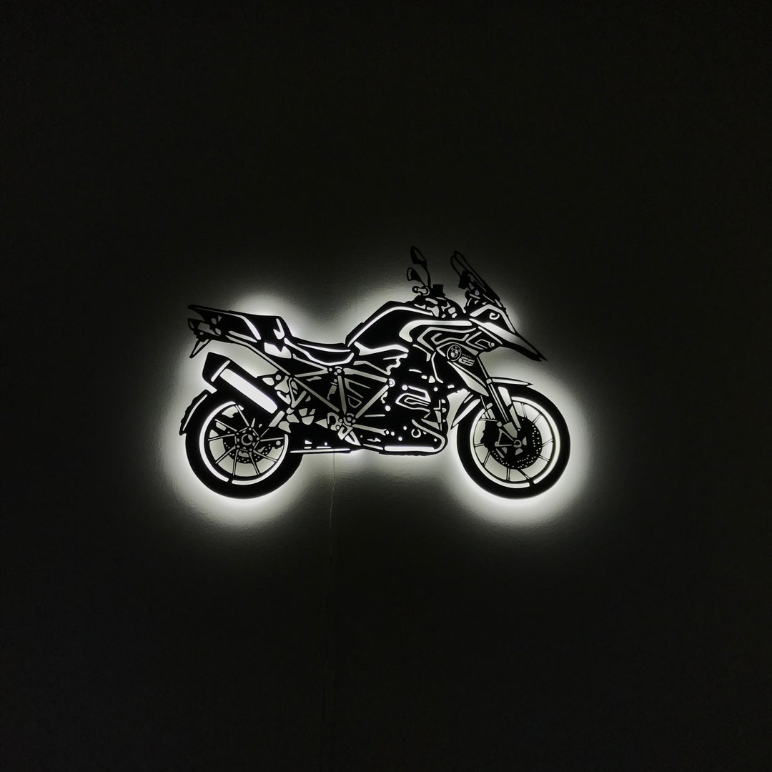 BMW R1200 LED Wall Art, BMW Motorcycle, Motorcycle Led Sign, Metal ...