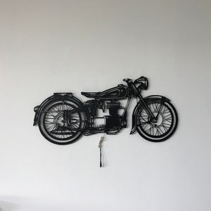 Motorcycle Metal Wall Decor, Led Lighted Motorcycle, Motorcycle Gift ...